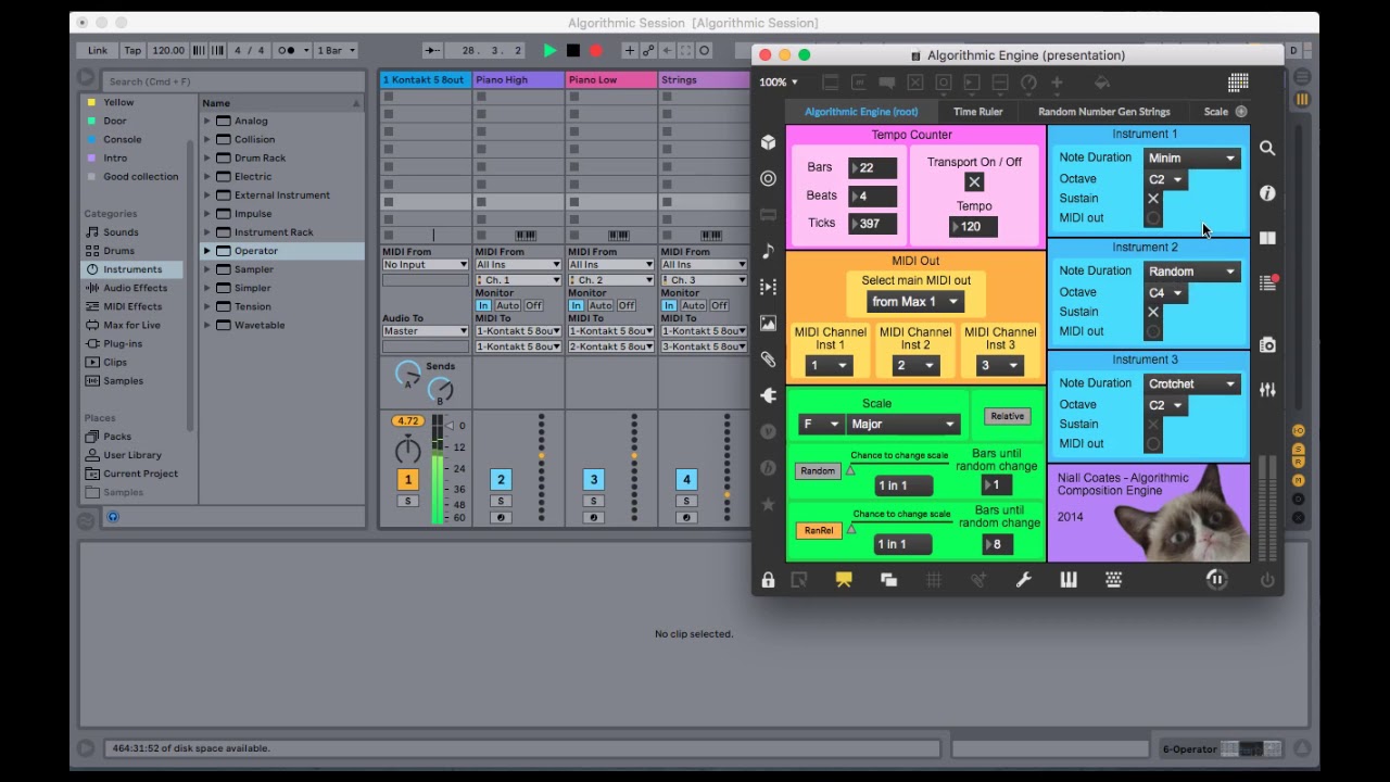 Max/MSP Algorithmic Music Generator Demonstration