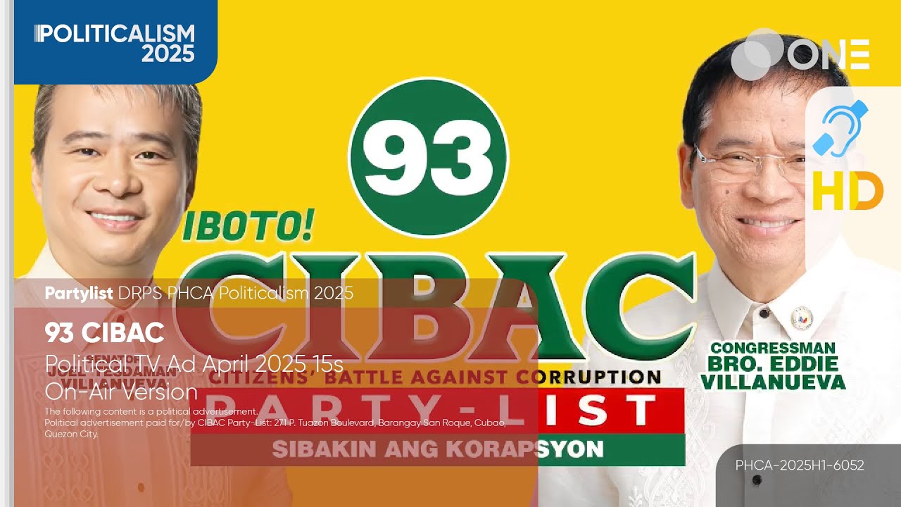 CIBAC Partylist Political TV Ad April 2025 15s (On Air Version) [BCC/HD]