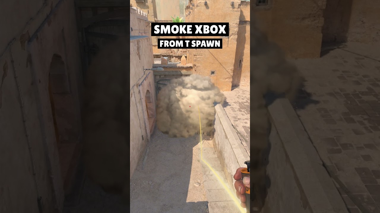 HOW TO SMOKE XBOX from T SPAWN on Dust2 (CS2)  #cs2 #counterstrike2 #cs2clips #shorts