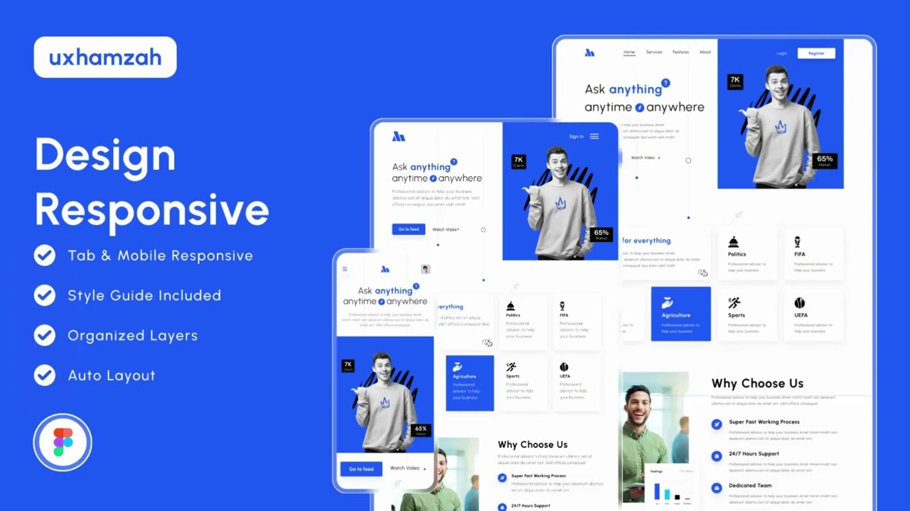 Desain Tampilan Landing Page, Dashboard, ataupun Mobile Apps