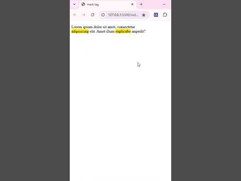 mark tag || HTML Tag