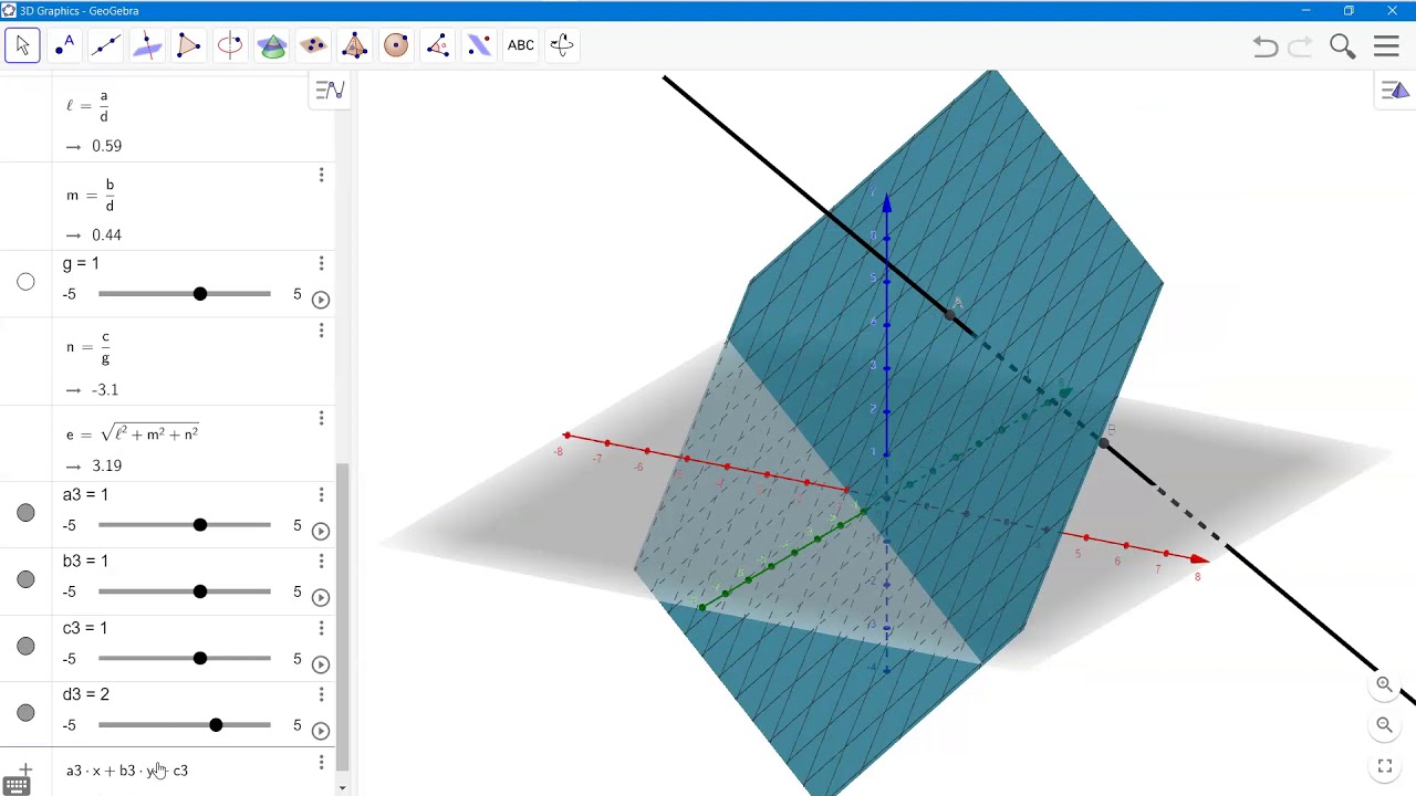 Visually - 3D - Angle Between a Plane and a Line