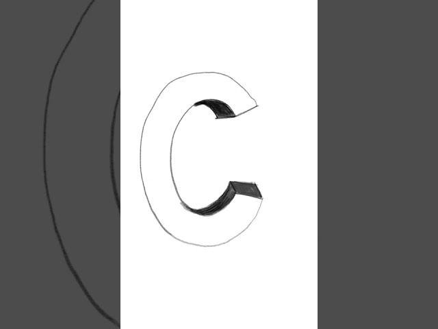 How To Draw and Learn To Easy Drawing 3D Letter C วาดรูป 3 มิติ วาดรูป ...