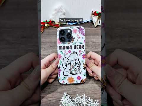Mama Bear Floral Style | Mother's Day Gift | 3D Printed, Personalized Clear Phone Case