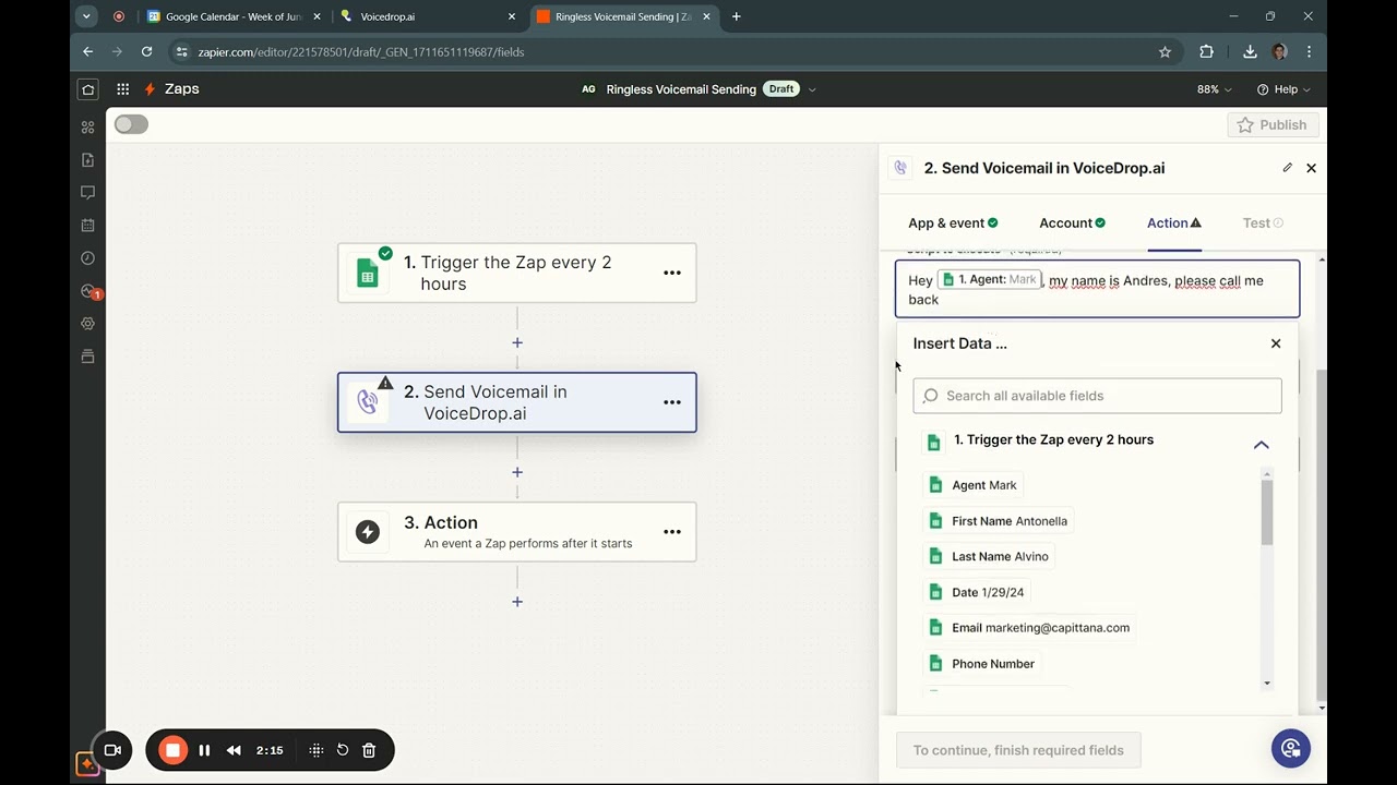 Setting Up VoiceDrop.ai Ringless Voicemail Integration in Zapier
