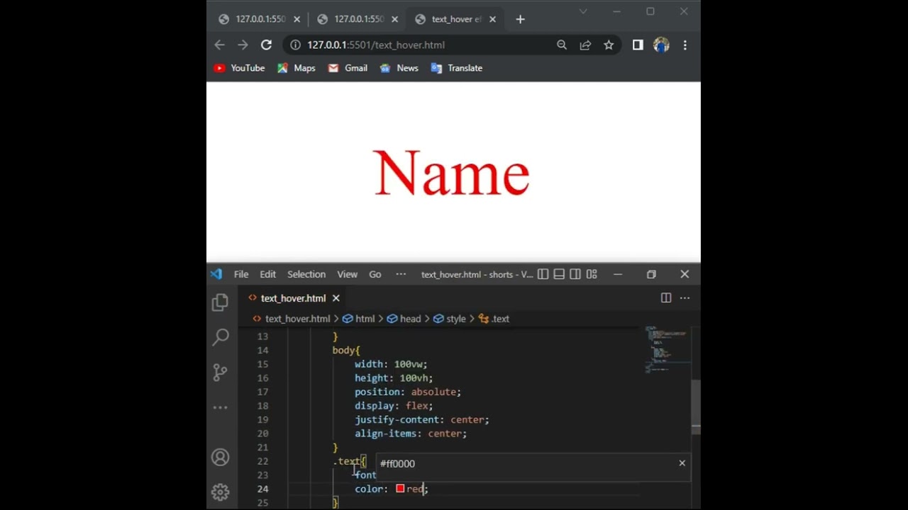 Text hover effect using only besic HTML & CSS || hover effect #shorts  @codetechniques