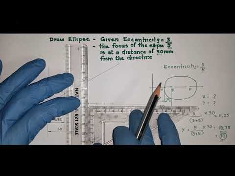 Engineering Graphics-How to draw an Ellipse with Eccentricity and distance of the focus from D given