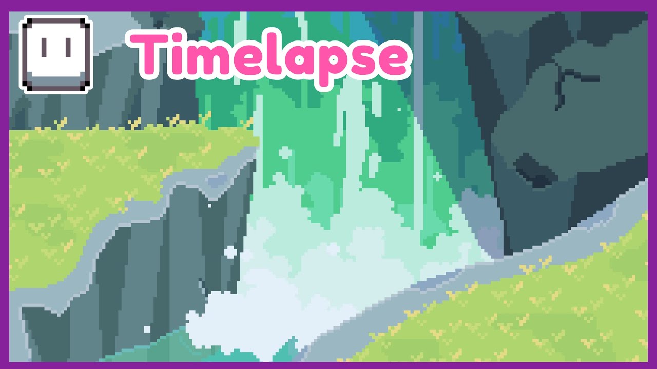 Pixelart Animated Waterfall | Timelapse + Commentary