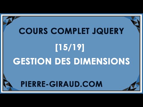 Learn COURS COMPLET JQUERY 15 19 La gestion des dimensions en jQuery ...