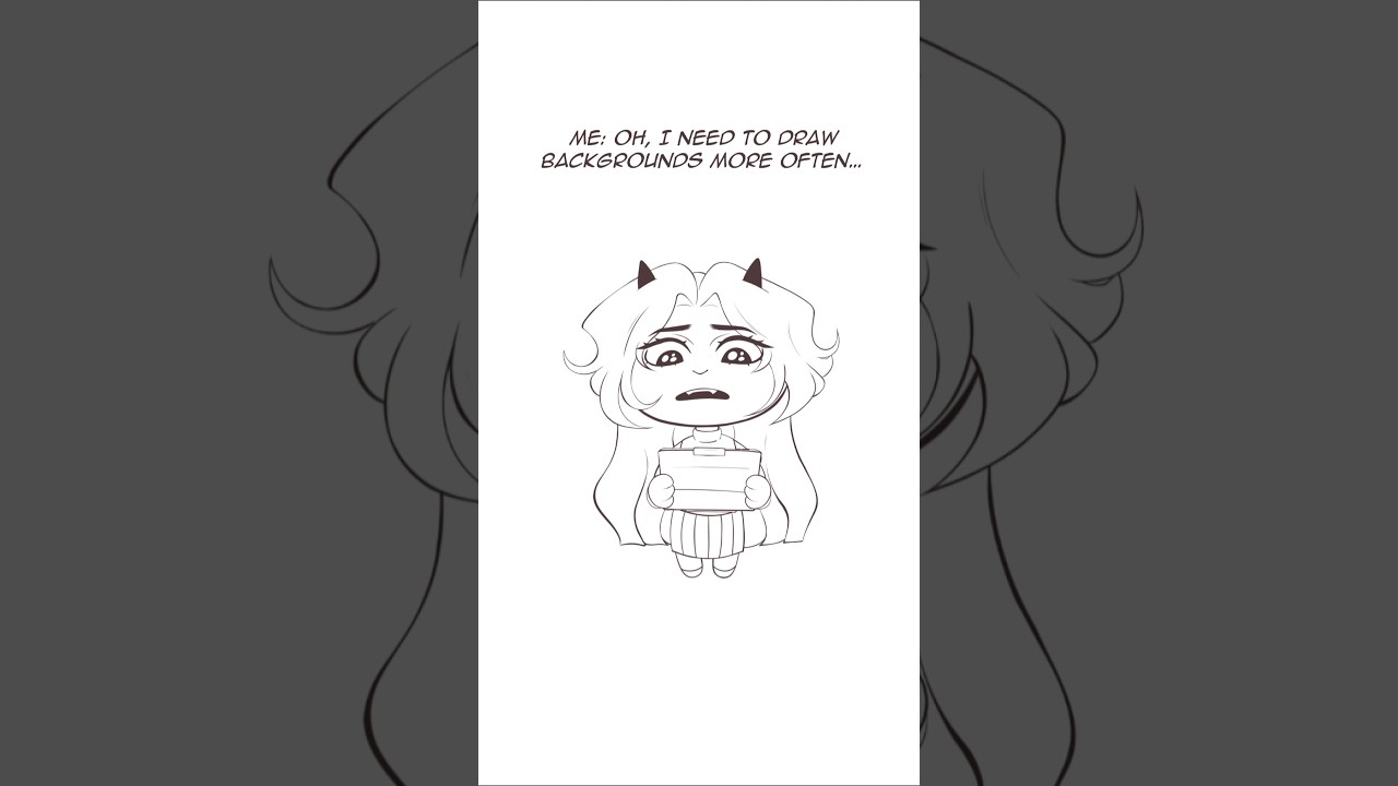 I don't draw backgrounds... 😓 #digitalart #smallartist #artmeme