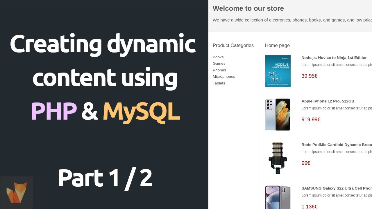Creating Dynamic Web Pages Using PHP and MySQL | Part 1 | Coding the Front-end