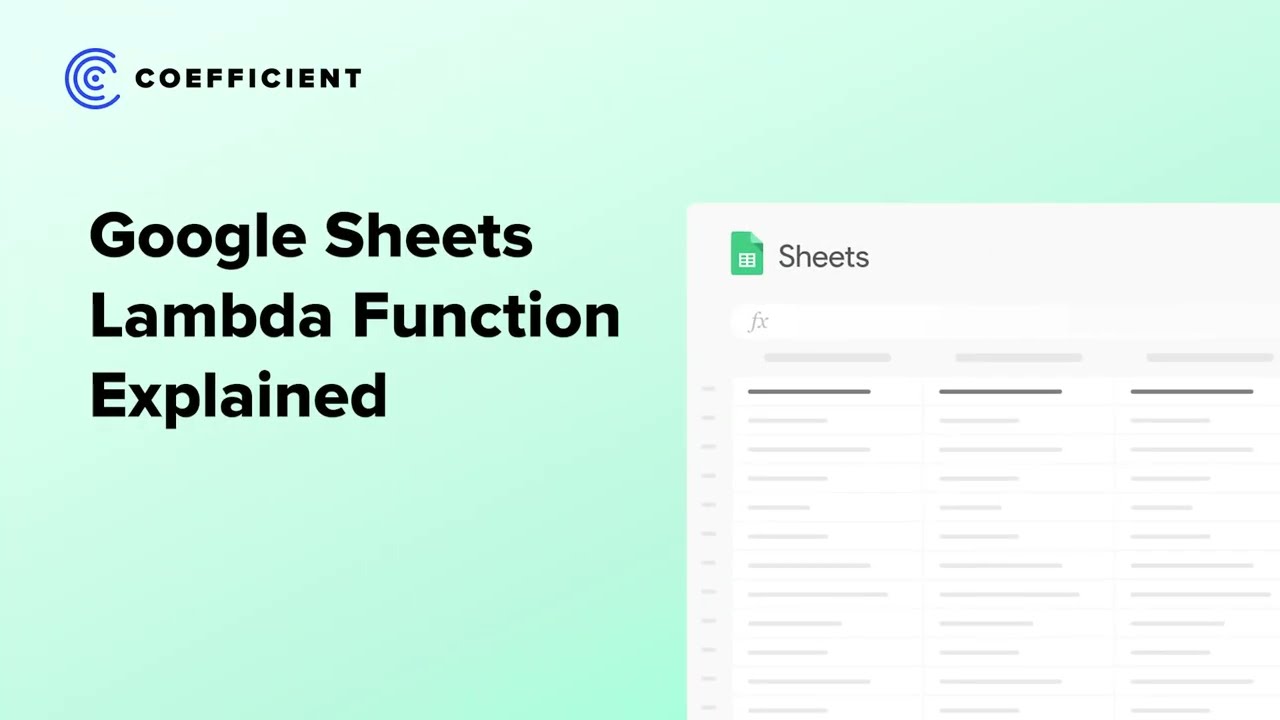 LAMBDA Function in Google Sheets (New in 2022)