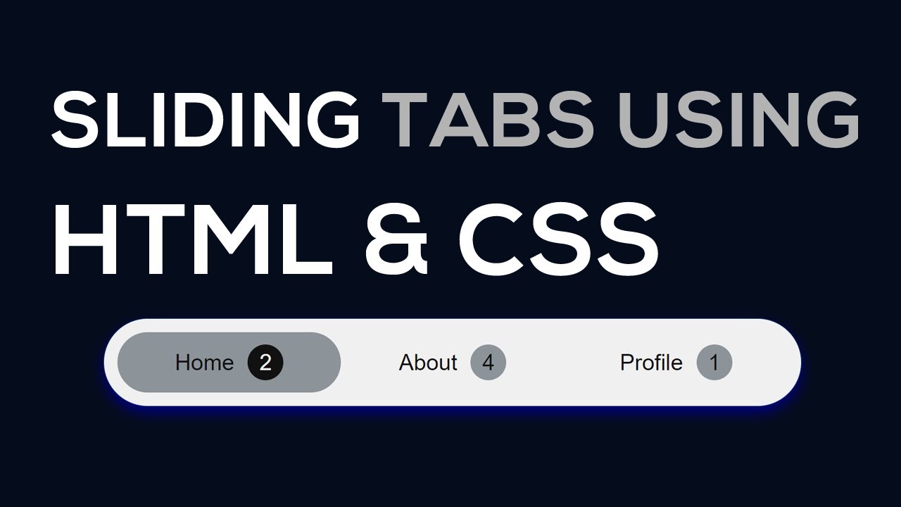 Tab Sliding animation Using HTML & CSS Only | HTML Menu Tab Sliding