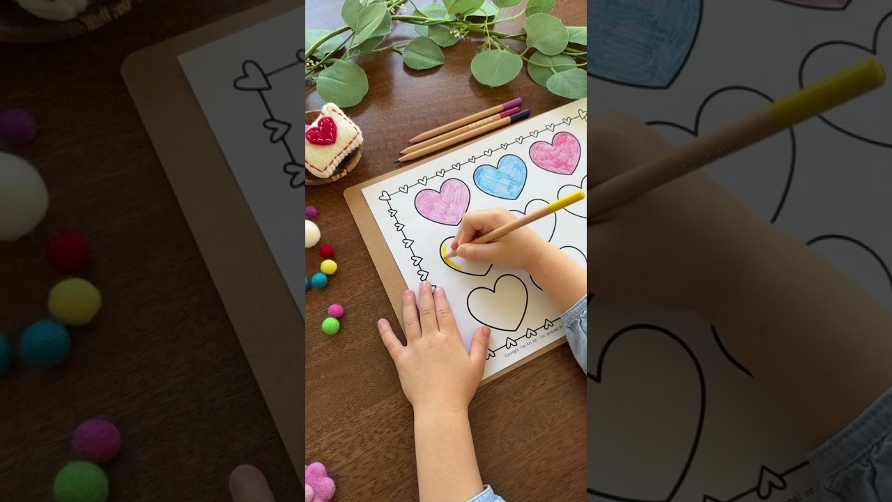 NEW PRINTABLE: Kandinsky Inspired Heart Art Coloring Page!