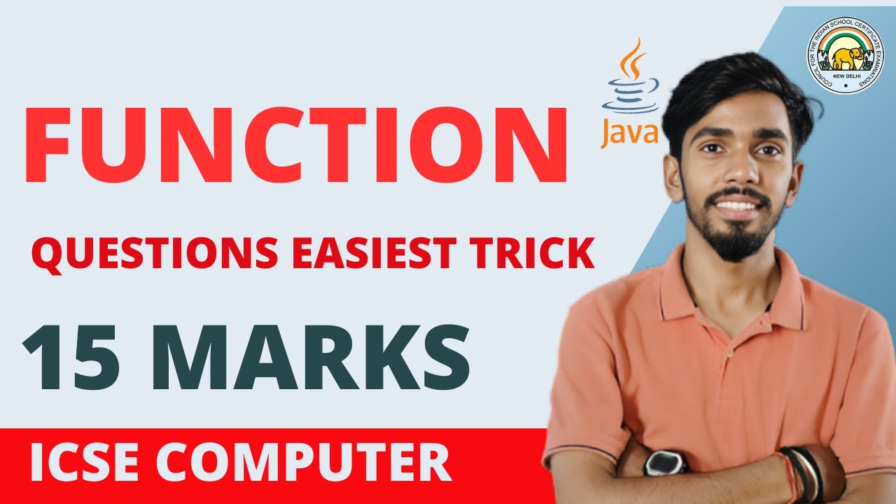 Function Constructor Questions Computer Class 10 ICSE ISC Java Programming