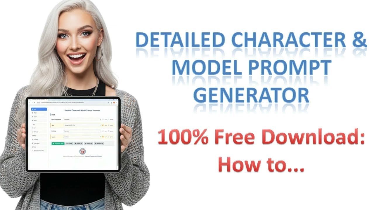 Detailed Character & Model Prompt Generator 100% Free Download: How to...
