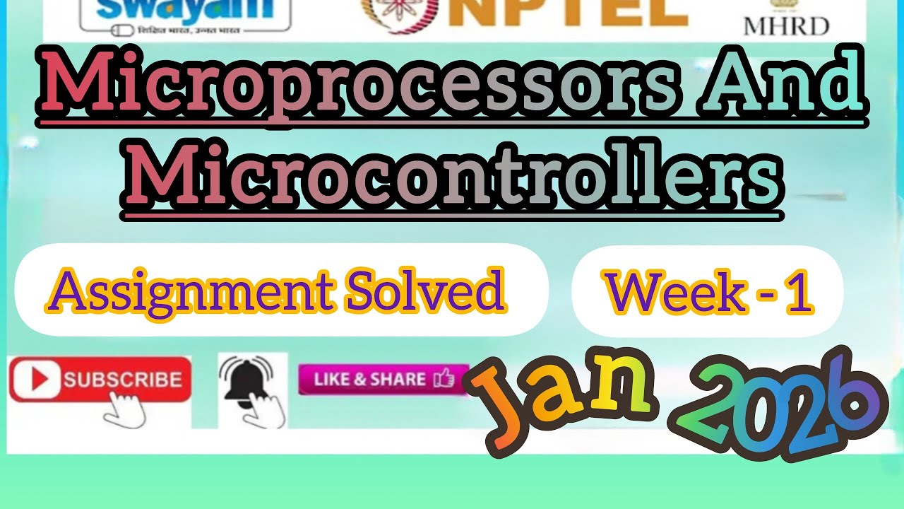 Microprocessors And Microcontrollers Week 1 Assignment Solution#NPTELASSIGNMENTS#Jan2026#microprocer