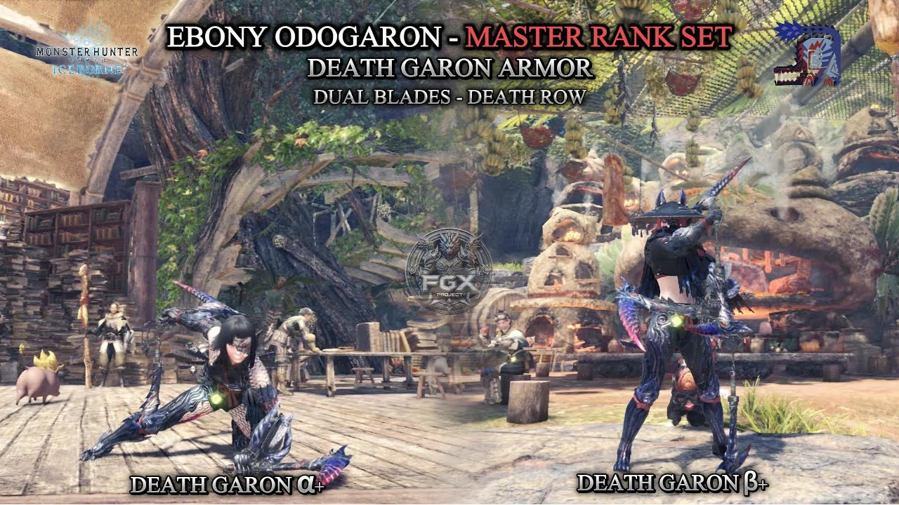Ebony Odogaron Armor & Weapon set | MHW: Iceborne
