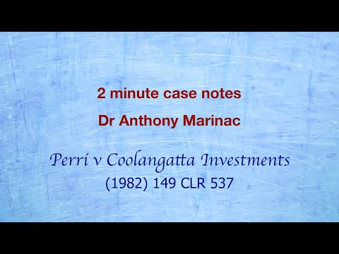 Perri v Coolangatta Investments (Conditional contracts)