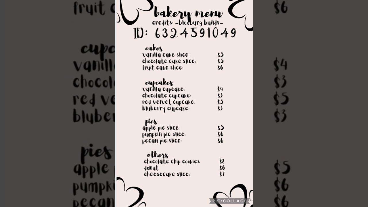 Cafe/ restaurant bloxburg decals I made