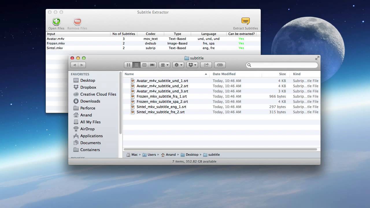 Subtitle Extractor by www.nacentApps.com. Available on the mac app store.