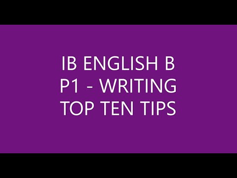 English B - Paper 1 - Writing