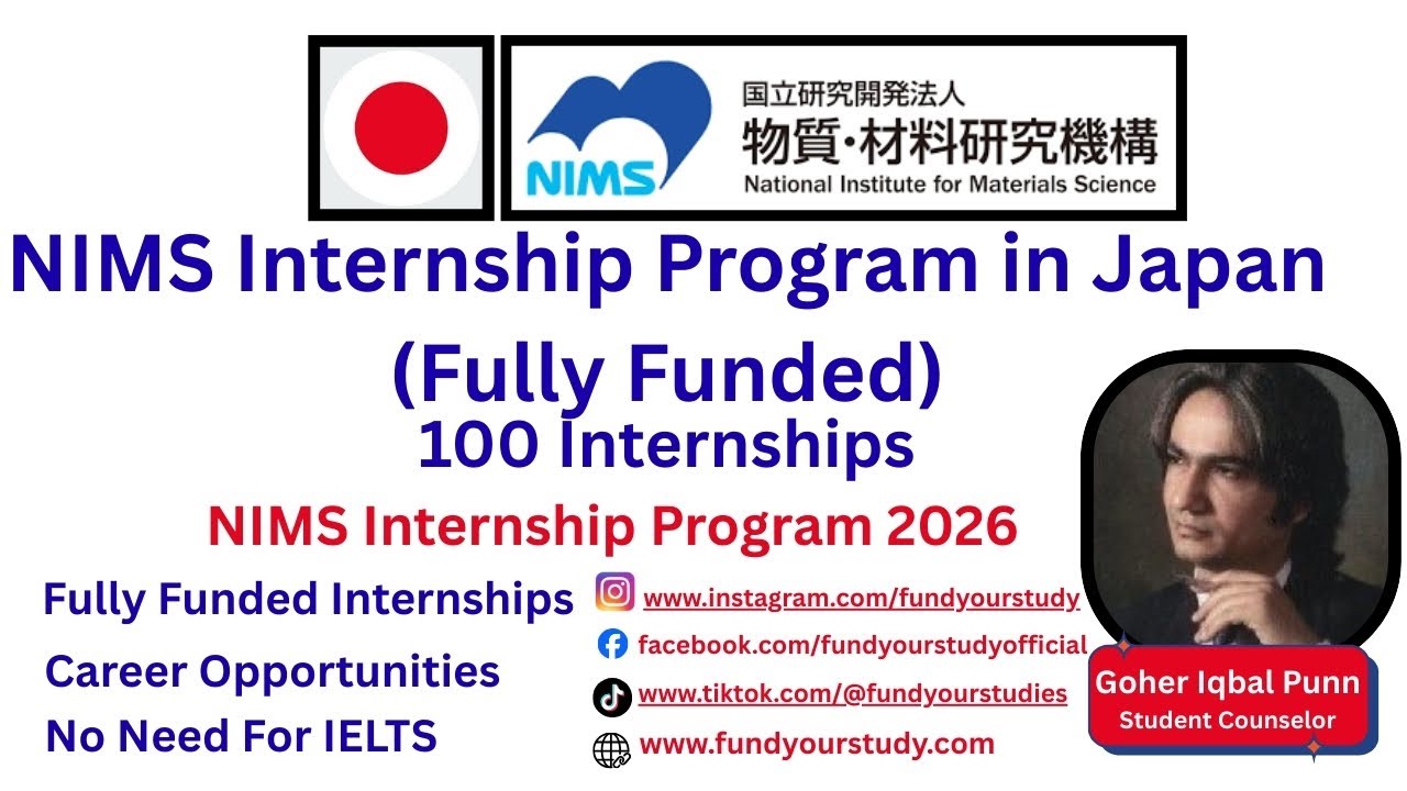 NIMS Internship Program in Japan (Fully Funded). #NIMSInternshipProgram  #StudyinJapan  #internship