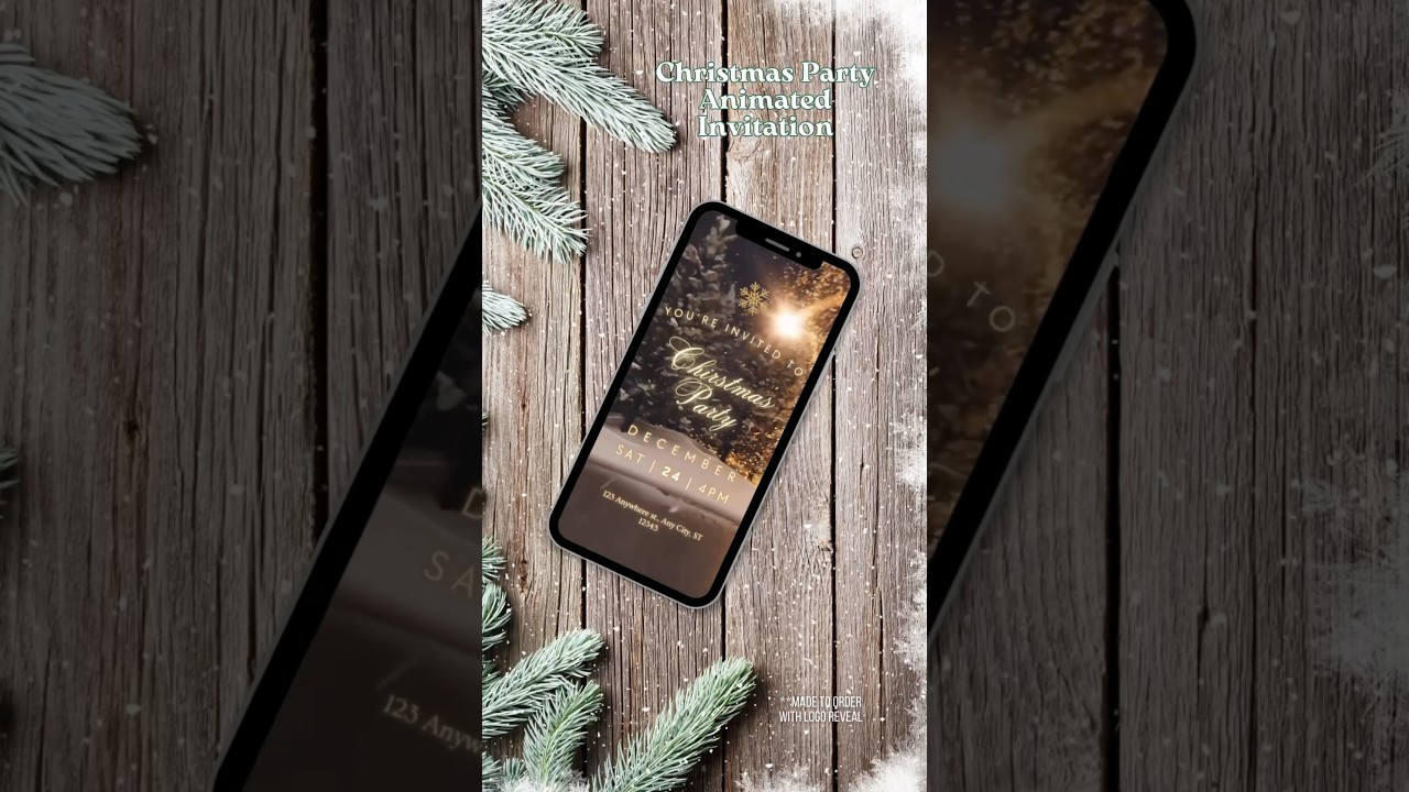 Custom Animated Christmas Party Video Invitation Company Year End Party Logo Animation