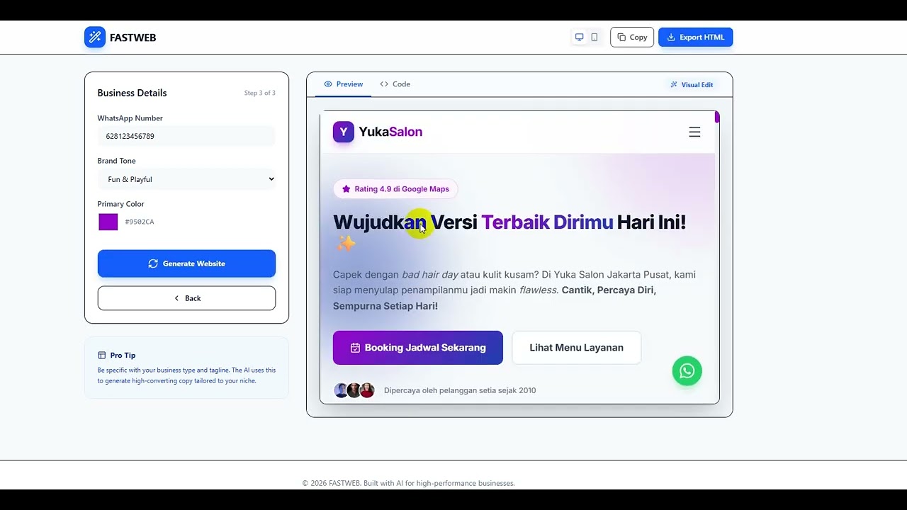 Bikin Web 5 menit pakai Aplikasi ai