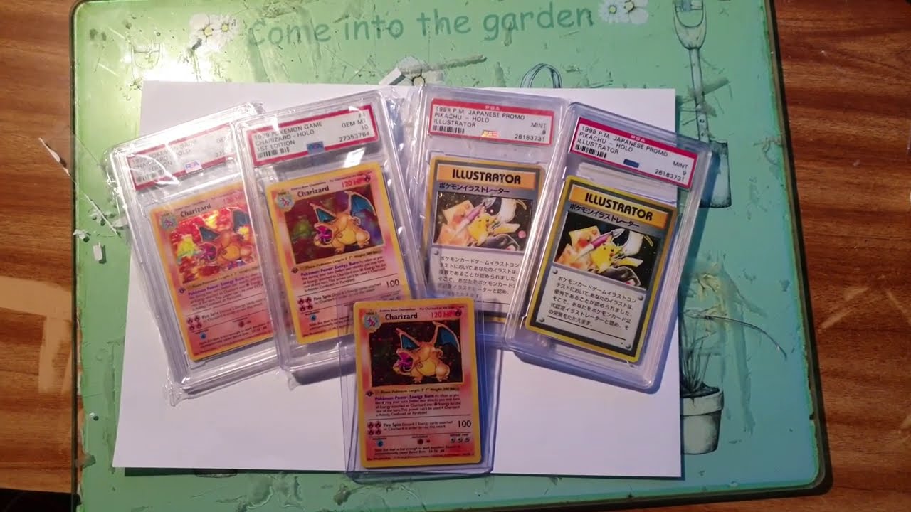 BEST CUSTOM MADE Pikachu illustrator Pokemon card & 1st Edition Shadowless Charizard In The World