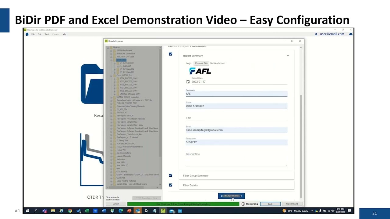 AFL FlexReporter Bi-Directional Report Demo for PDF & Excel Reports