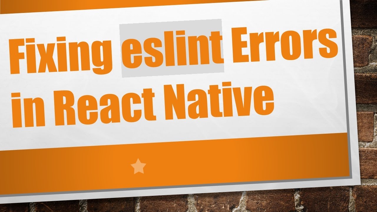 Fixing eslint Errors in React Native