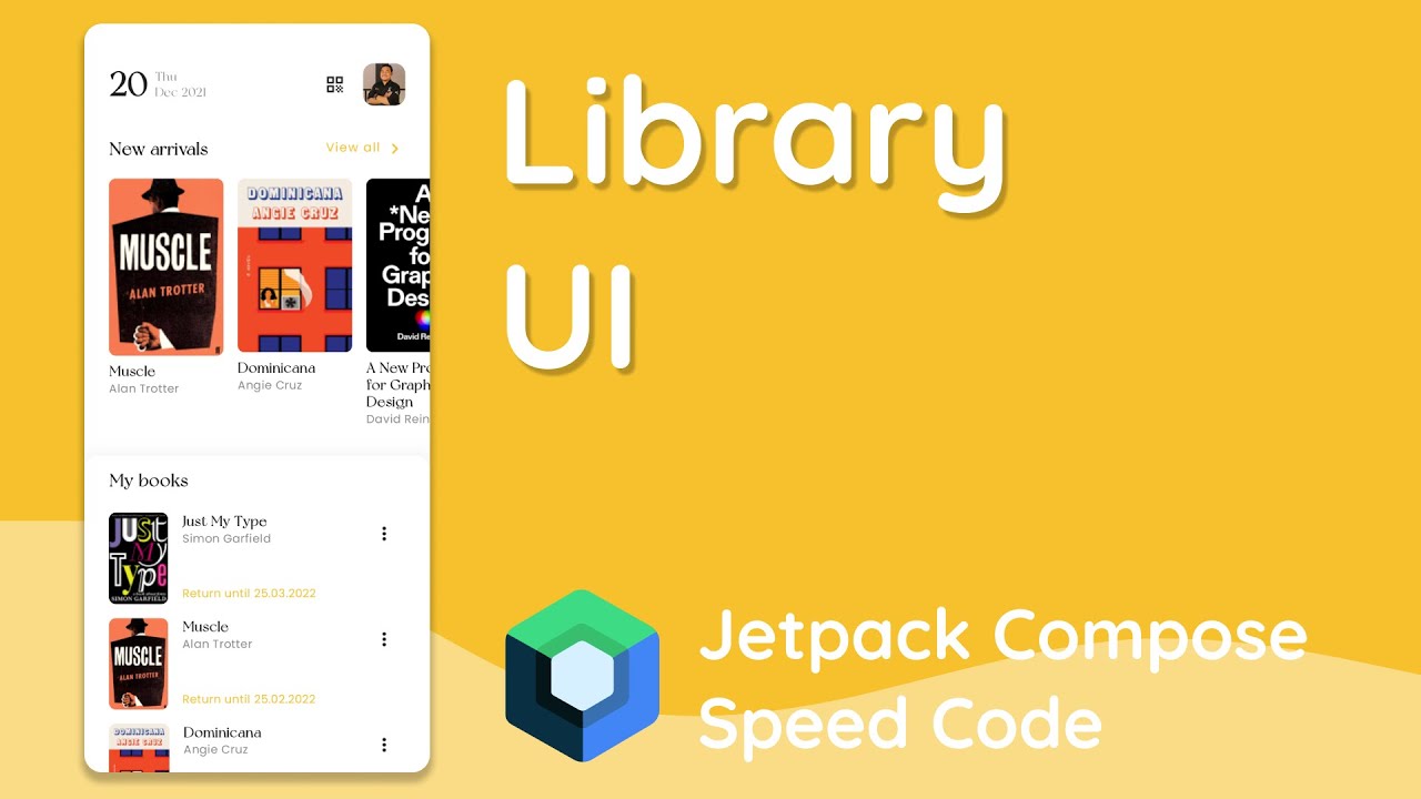 Library App UI - Android Jetpack Compose Tutorial