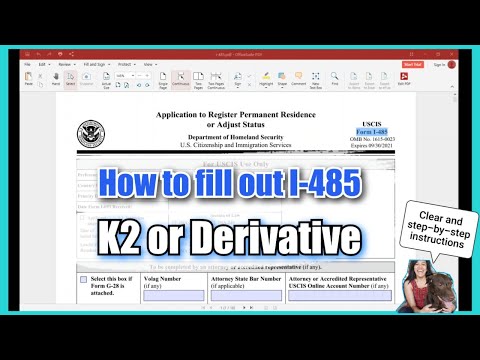 HOW TO FILL OUT FORM I-485 for K2 or DERIVATIVE APPLICANT (ENGLISH) | Greencard/Adjustment of Status