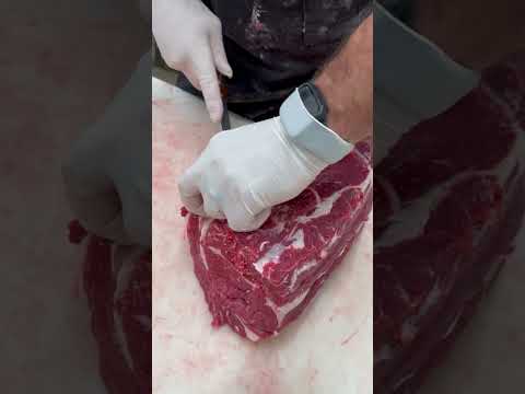 Prepping Beef Chuck Eye for Chuck Eye Steaks and Chuck Roasts. 🔪🥩 #shorts #beef #chuckeyesteaks