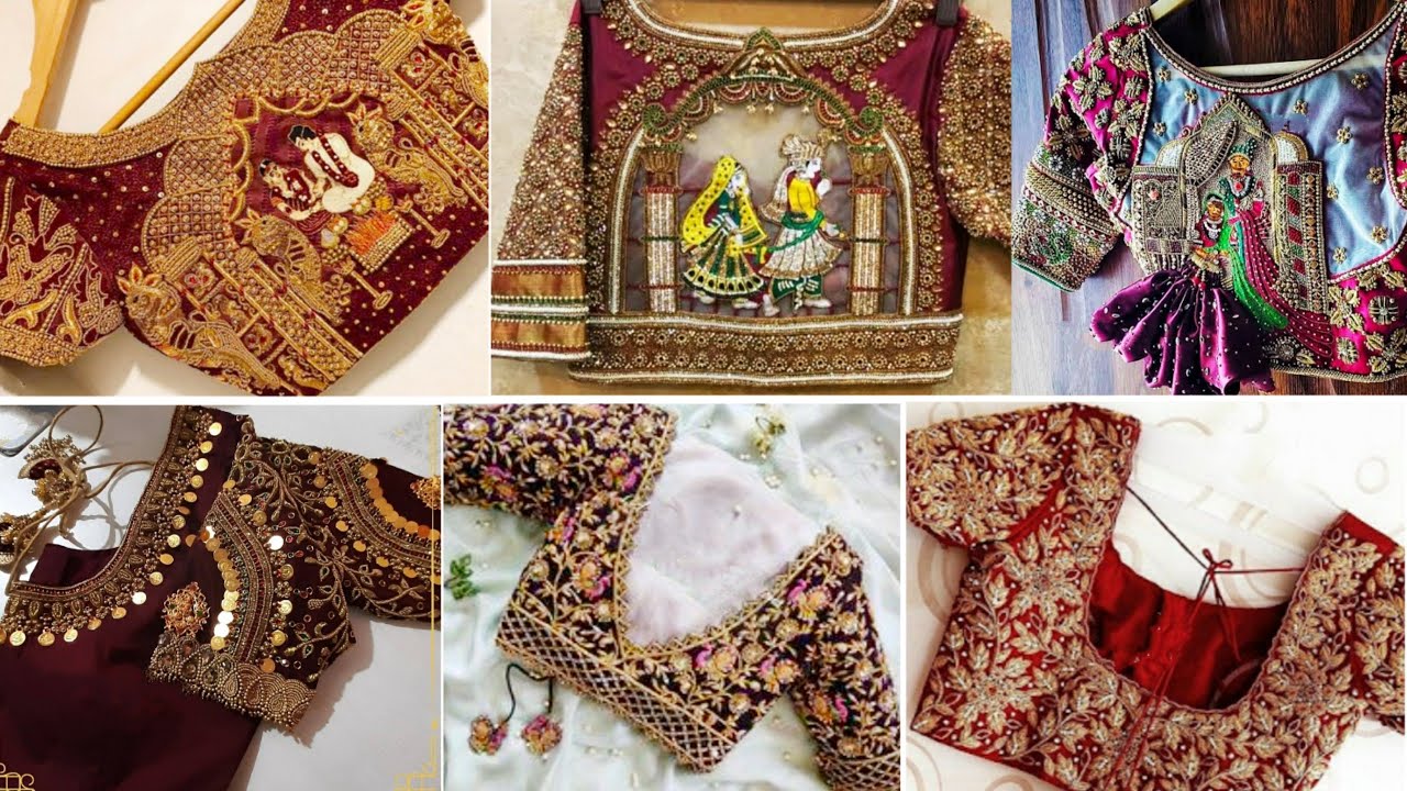 100+ Maroon Bridal Blouse Designs😍New Aari/Maggam Work Blouse Ideas