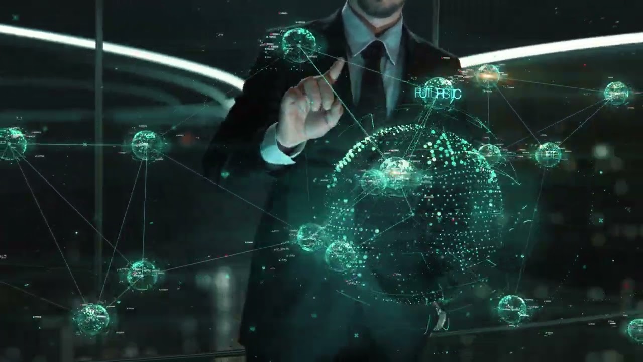 Businessman with Artificial Intelligence, Hologram, Stock Footage