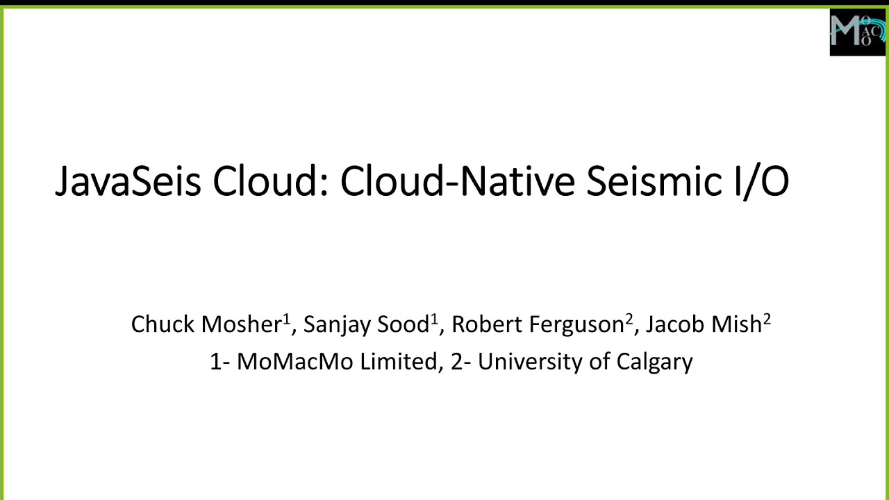 Algorithms: JavaSeis Cloud: A Cloud-Native Framework for Seismic I/O