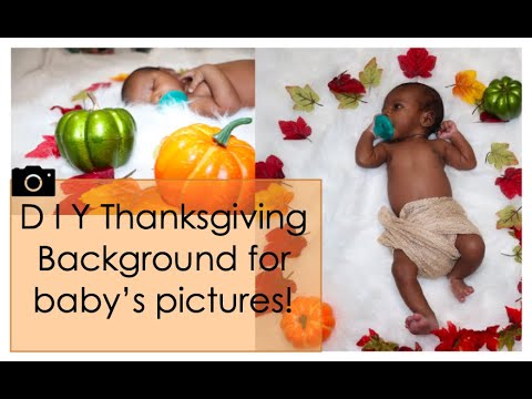 64. D I Y Thanksgiving Background for baby’s pictures! | Dollar tree haul | Baby boy's decoration