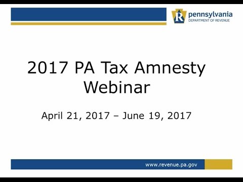 2017 PA Tax Amnesty Webinar