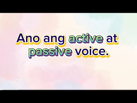 ACTIVE AND PASSIVE VOICE TAGALOG #activeandpassive #activeandpassivevoice