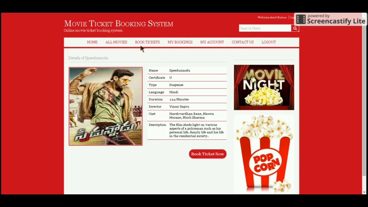 Java, JSP And MySQL Project On Movie Ticket Booking System
