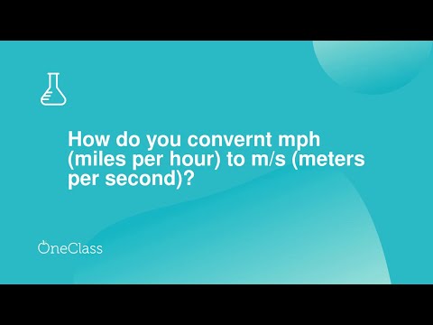 How do you convernt mph miles per hour to m/s meters per second?