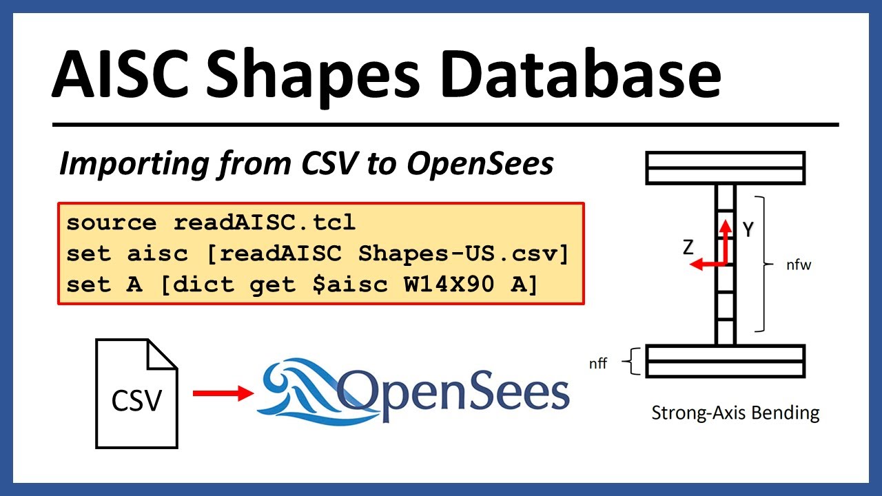 Accessing the AISC Steel Shapes Database in OpenSees