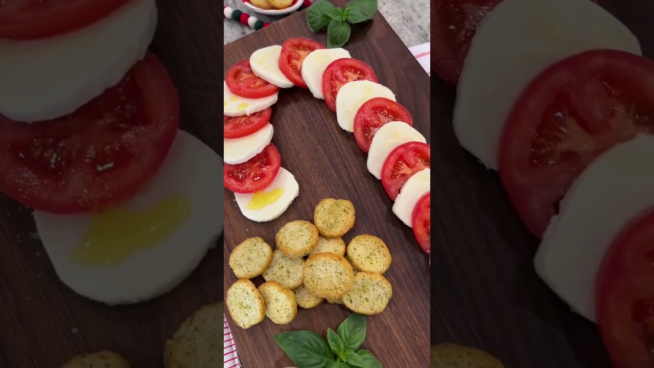 Candy Cane Caprese Board