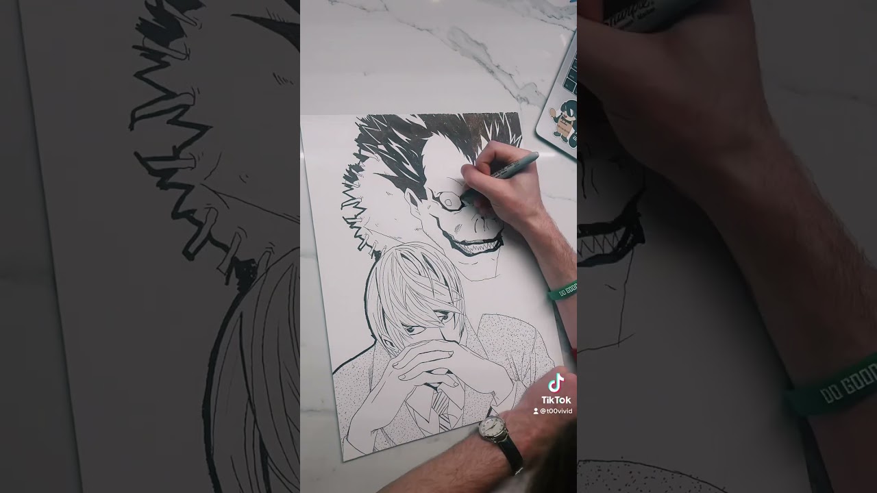 📖✍🏻 Filling￼ #lightyagami & #ryuk 🍎 #deathnote #deathnoteanime #ldeathnote #deathnotefanart #art