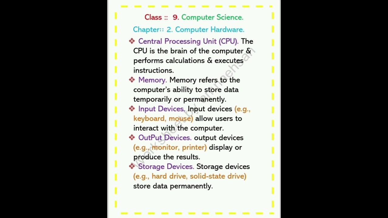 Computer Science Notes of Class 9.#amnaehsan. Learning and Programming Educational Study Materials.