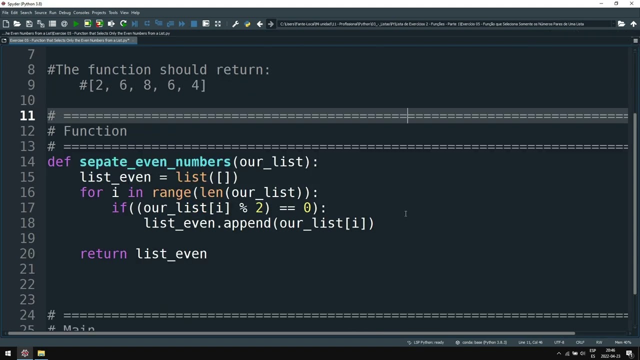 Python Programming – Function that Selects Only the Even Numbers from a List