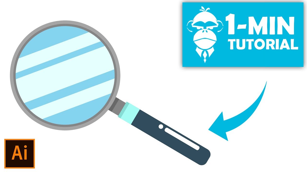 Flat Design Magnifying Glass - Illustrator Tutorial