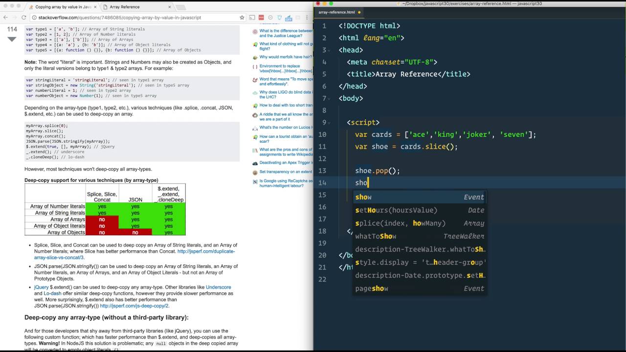 Array Reference vs Array Copy